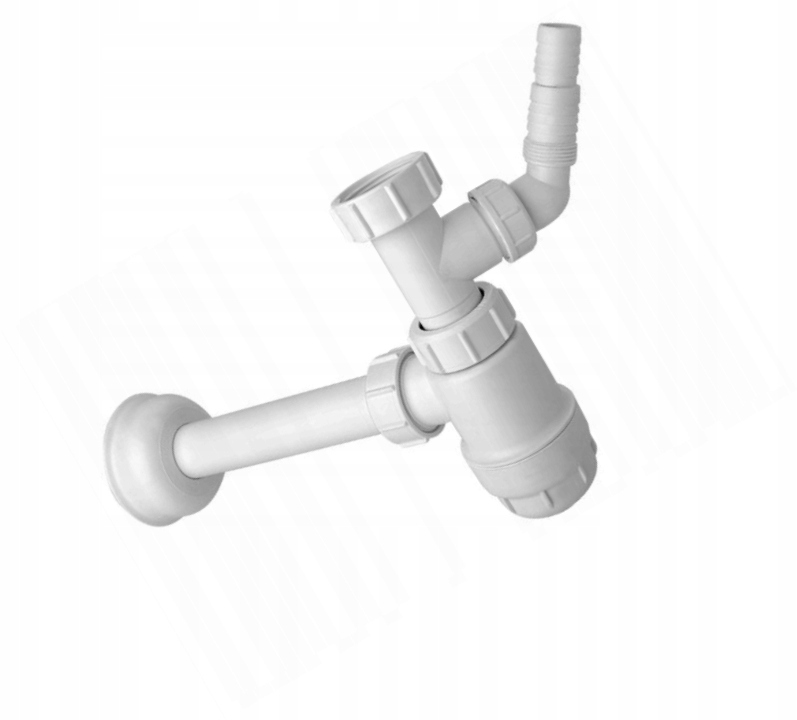 SYFON PÓŁSYFON UMYWALKOWY NISKI Z PODŁĄCZENIEM DO PRALKI ZMYWARKI 5/4 ...