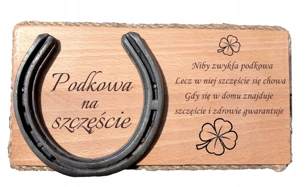 Podkowa na szczęście prezent urodziny Parapetówka życzenia imienne ...