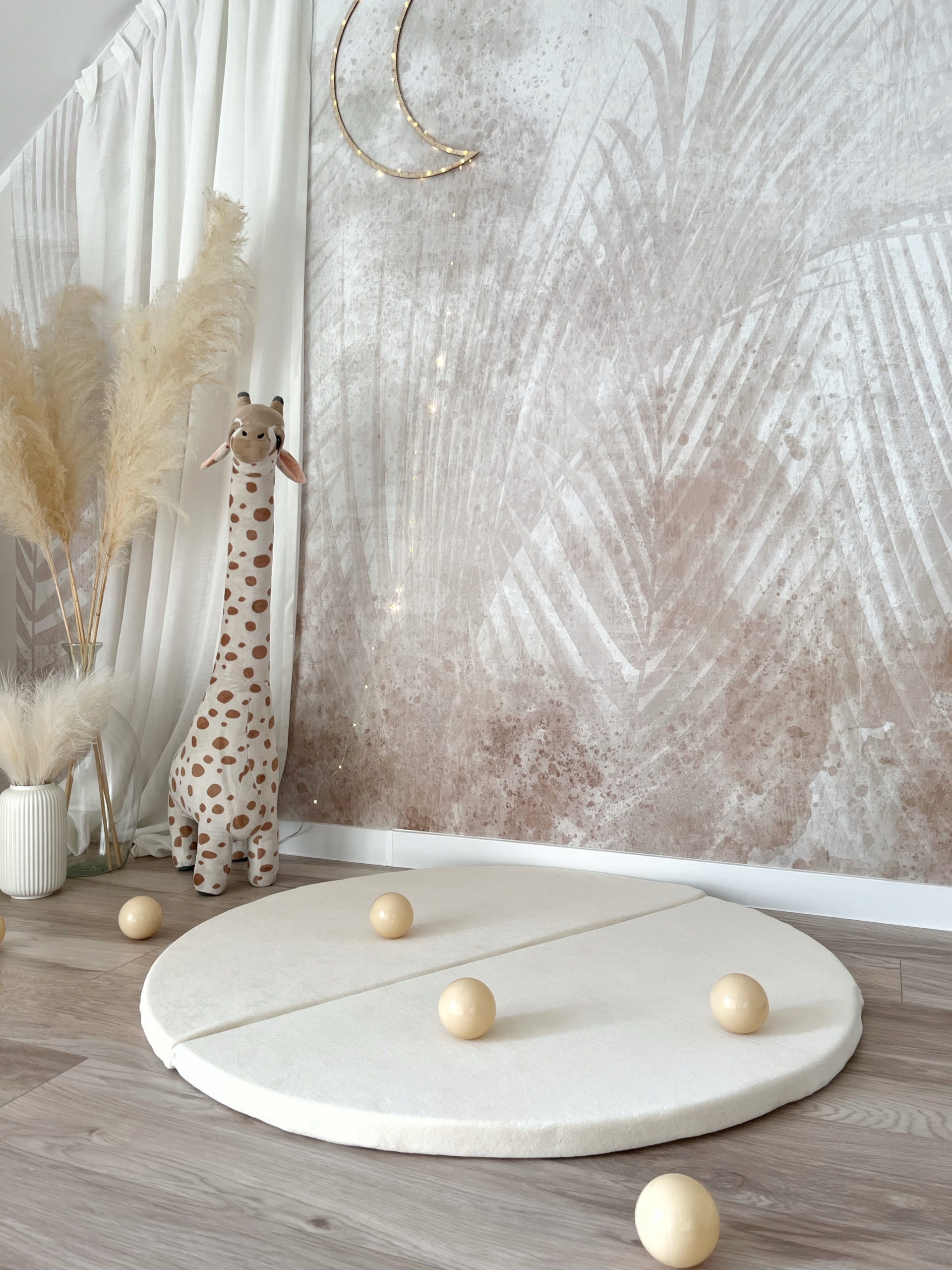 Mata MONIO do zabawy VELVET krem okrągła125x125 bez falbanek - Monio for Kids | Sklep EMPIK.COM