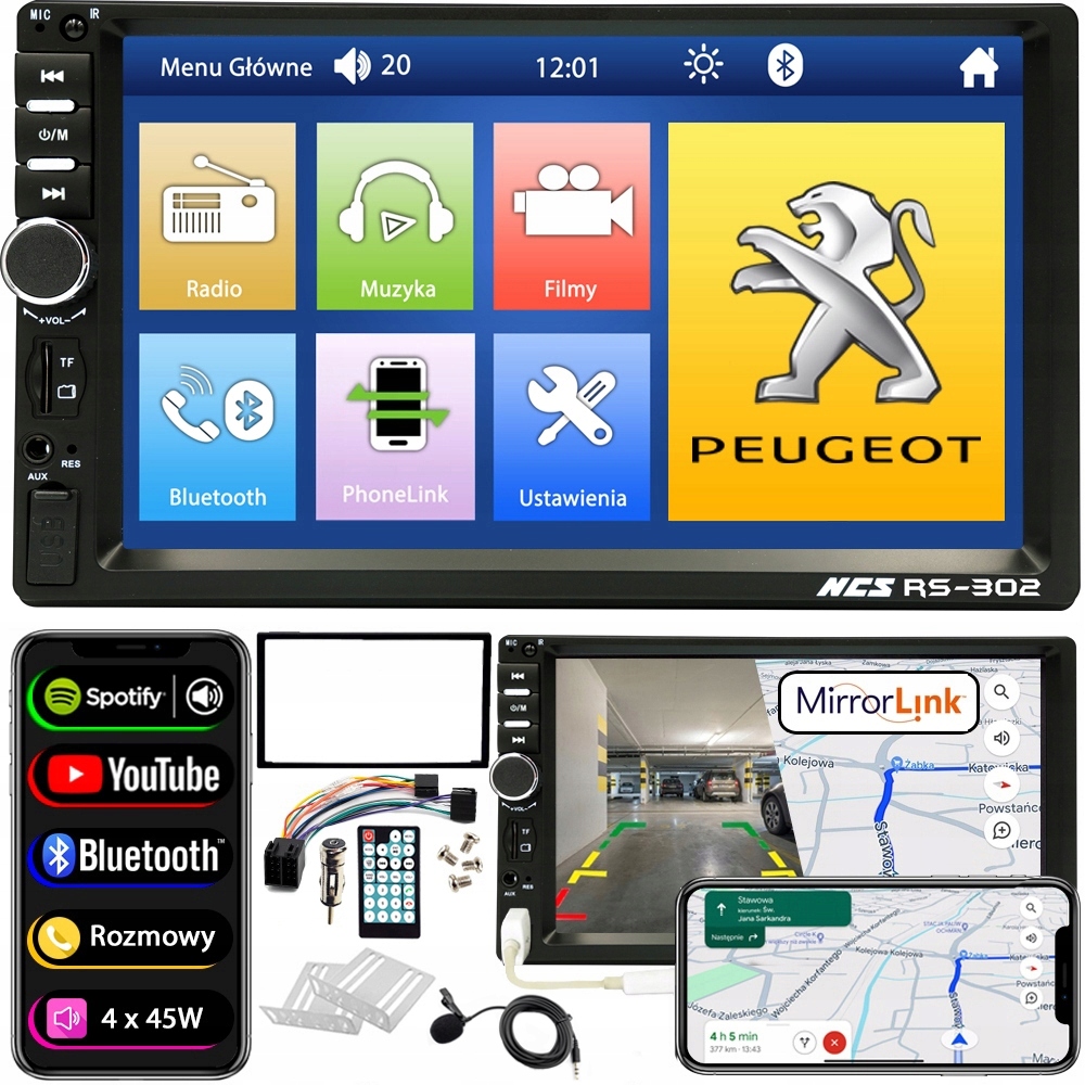 RADIO EKRAN 7" do PEUGEOT 307 PRZEDLIFT 2003- 2006 - Sklep, Opinie ...
