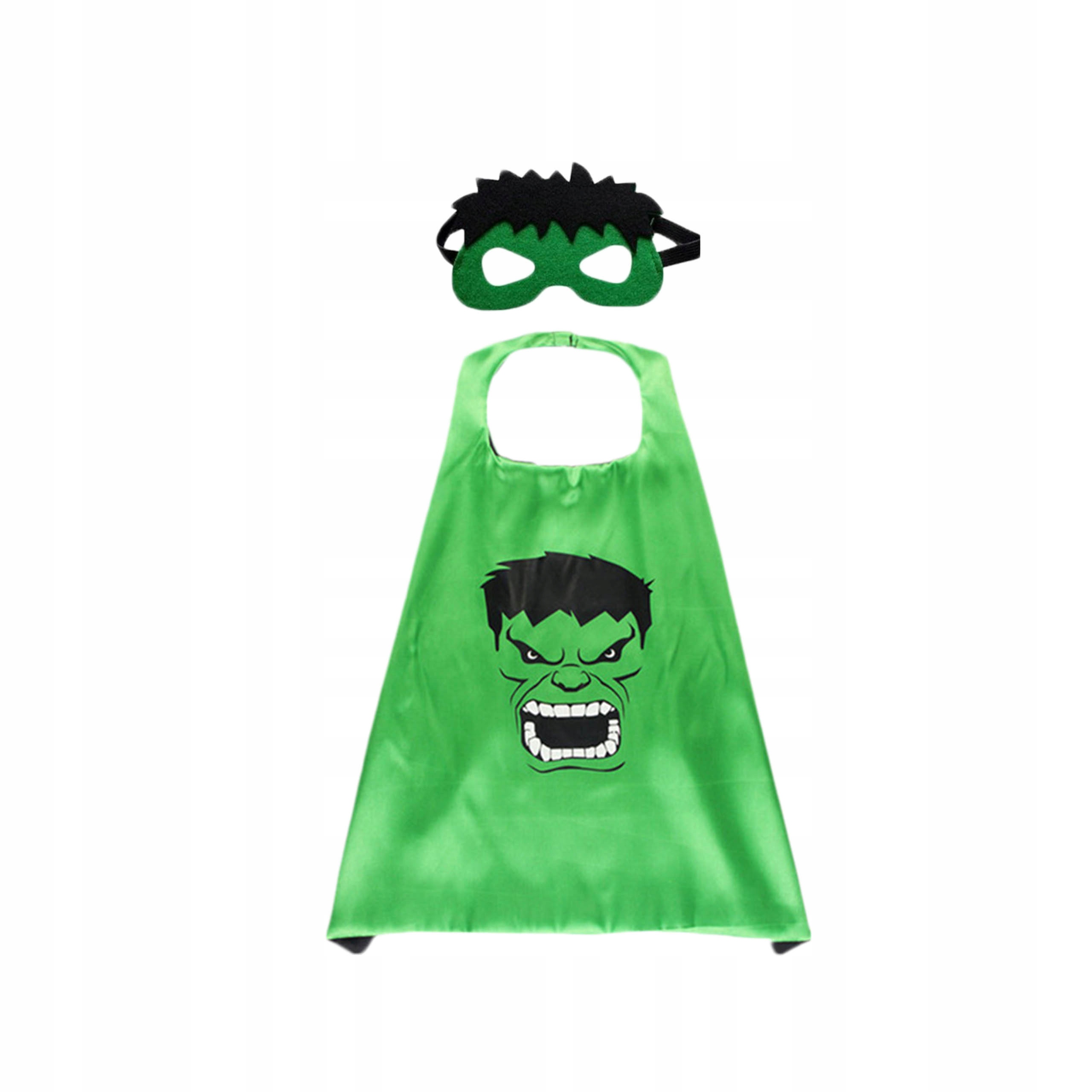 PELERYNA HULK + MASKA STRÓJ PRZEBRANIE AVENGERS KOSTIUM NA BAL ...