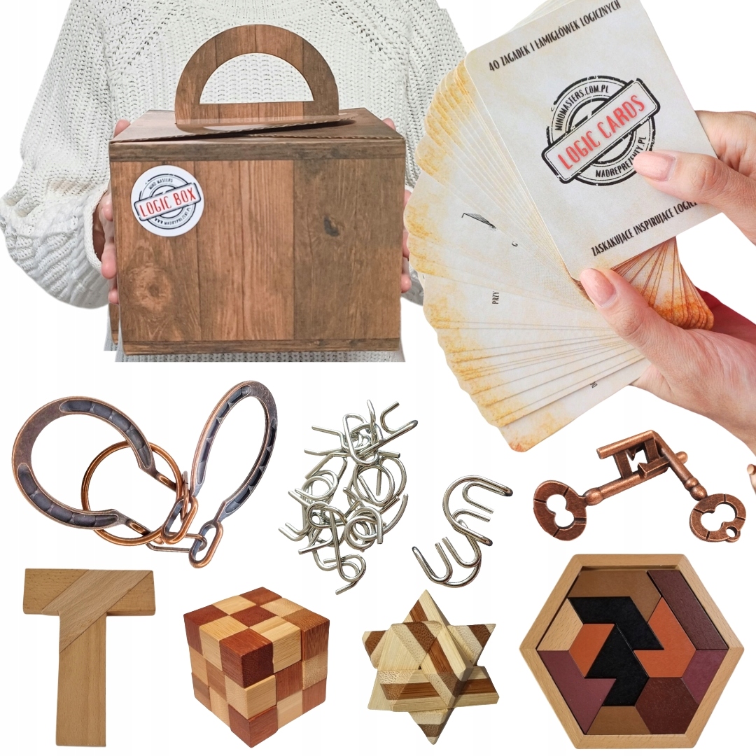 LOGIC BOX duży zestaw łamigłówek prezent urodziny dla nastolatka ...