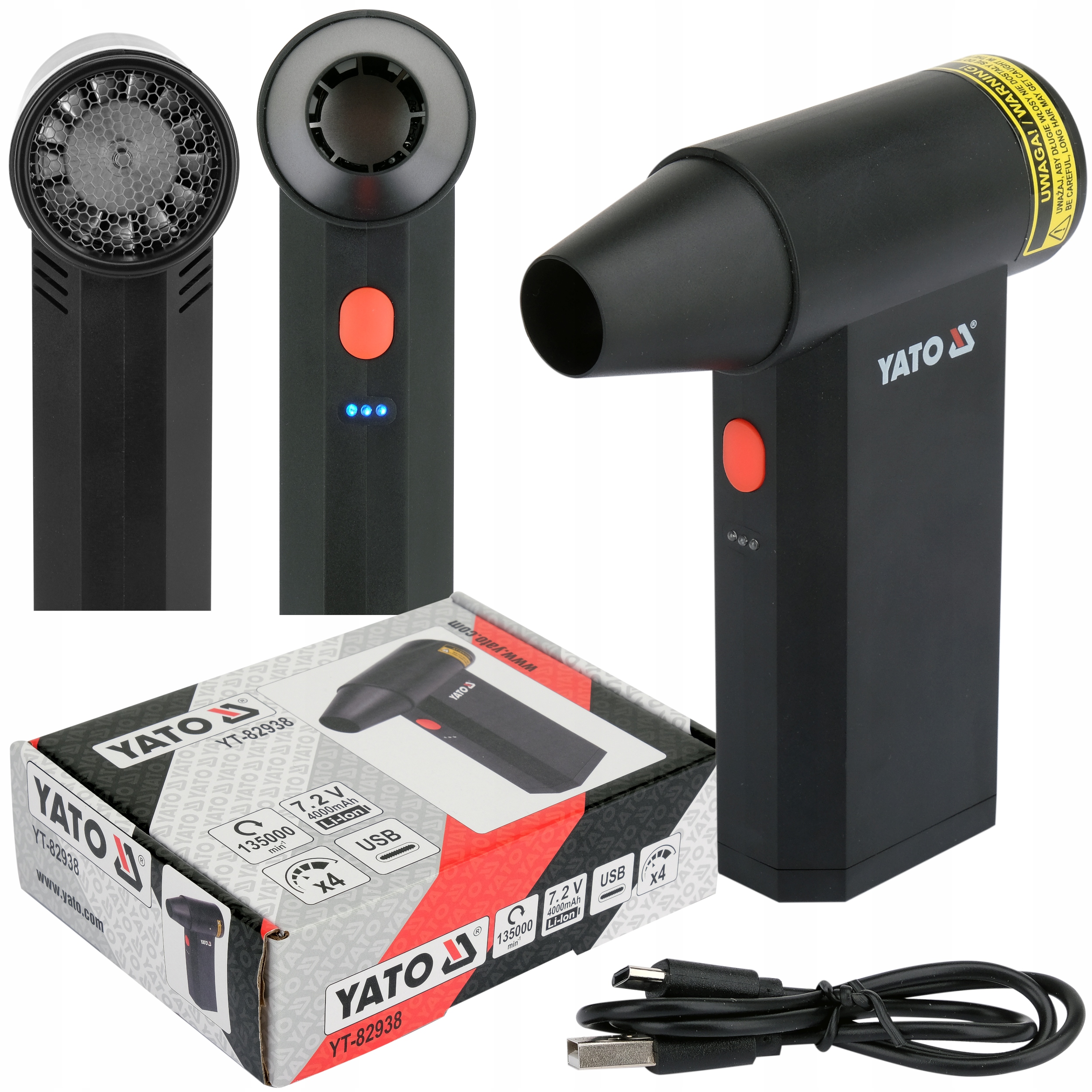 MINI TURBO DMUCHAWA ELEKTRYCZNA BEZPRZEWODOWA DO KURZU CZYSZCZENIA 4Ah ...