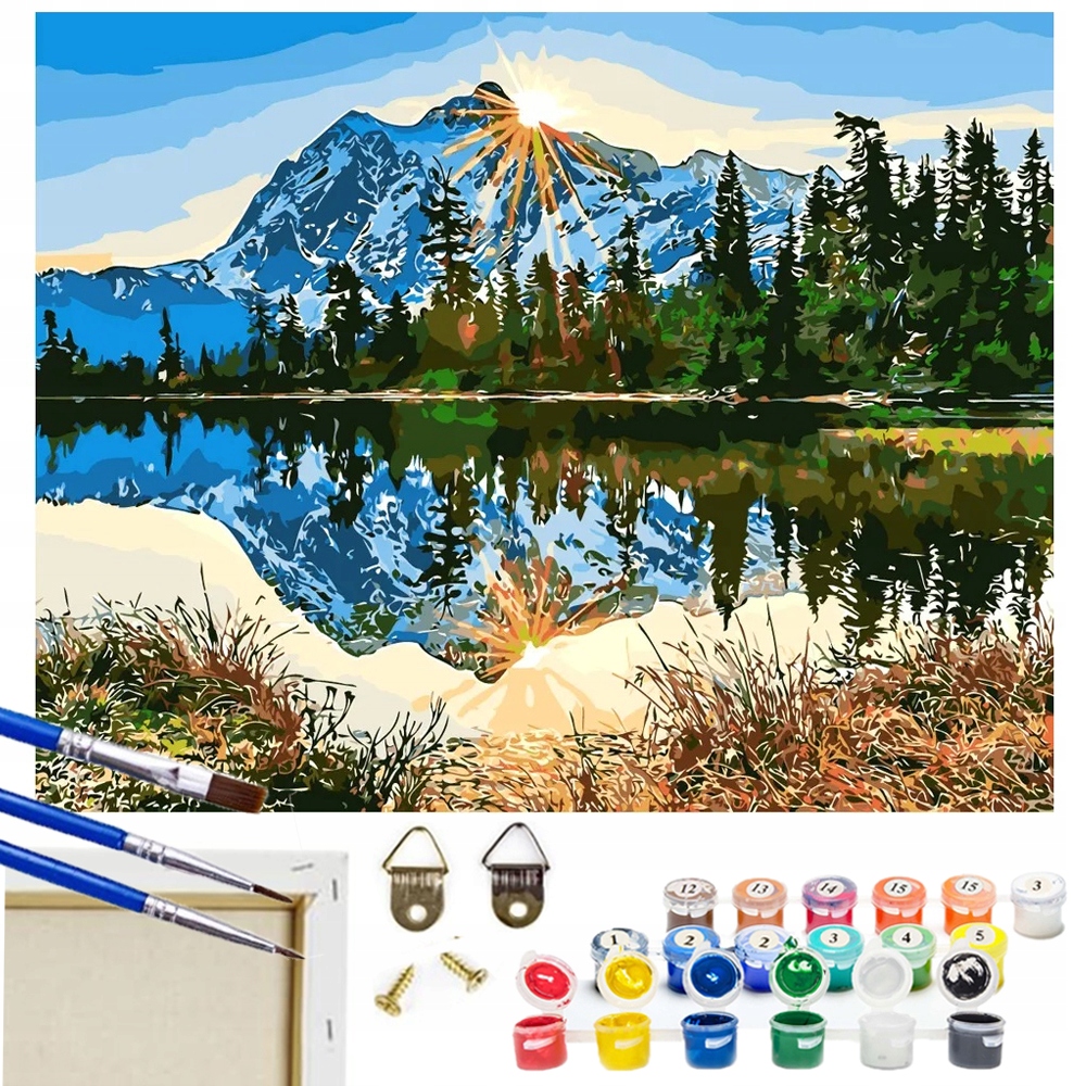 MALOWANIE PO NUMERACH Z RAMĄ OBRAZY DO MALOWANIA ZESTAW OBRAZ PREZENT ...