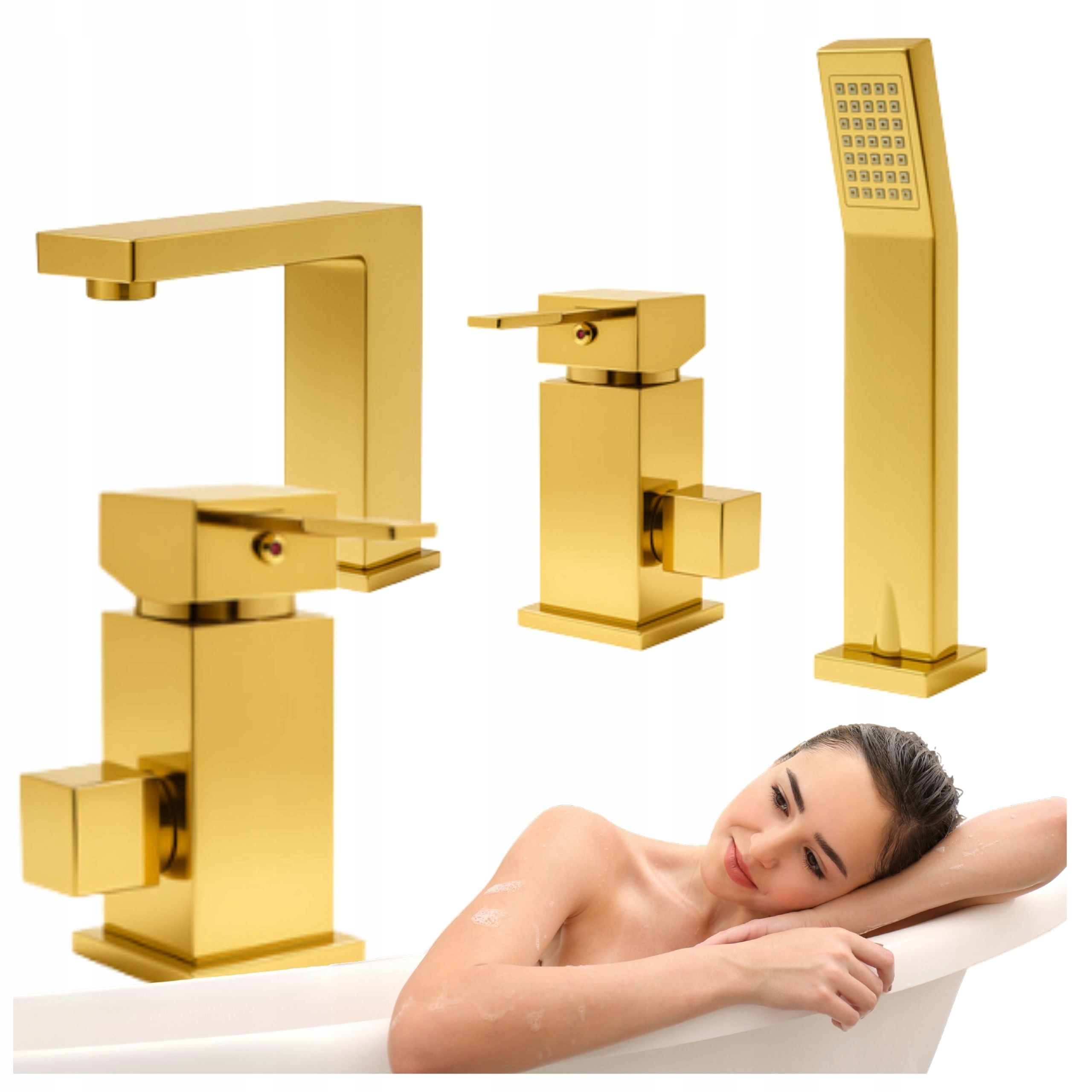 Jednopáková vaňová batéria Silla CUBO zlatá - Allegro