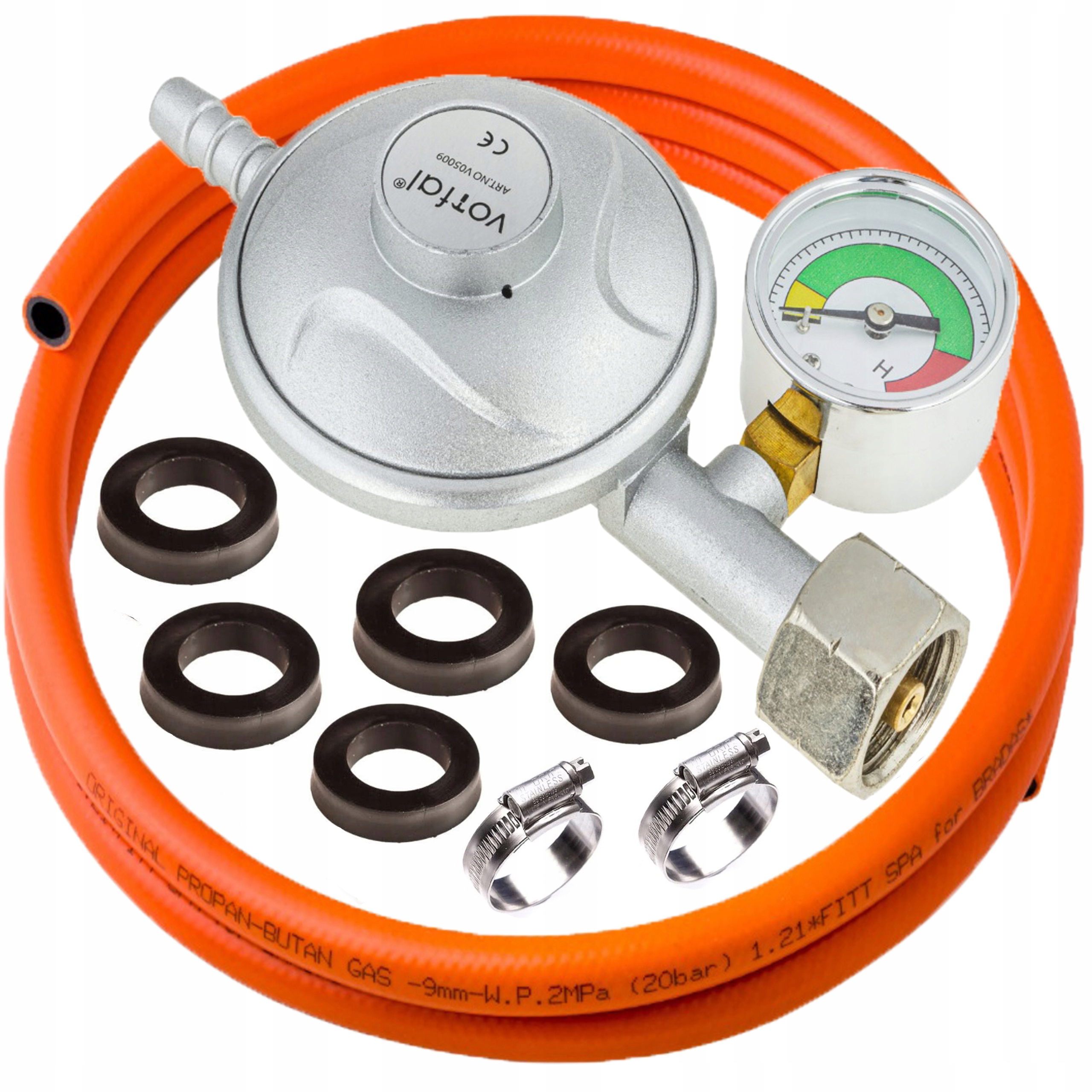 WĄŻ DO GAZU 2M REDUKTOR GAZOWY DO BUTLI Z MANOMETREM 11KG OPASKI USZCZELKI - Sklep, Opinie, Cena ...
