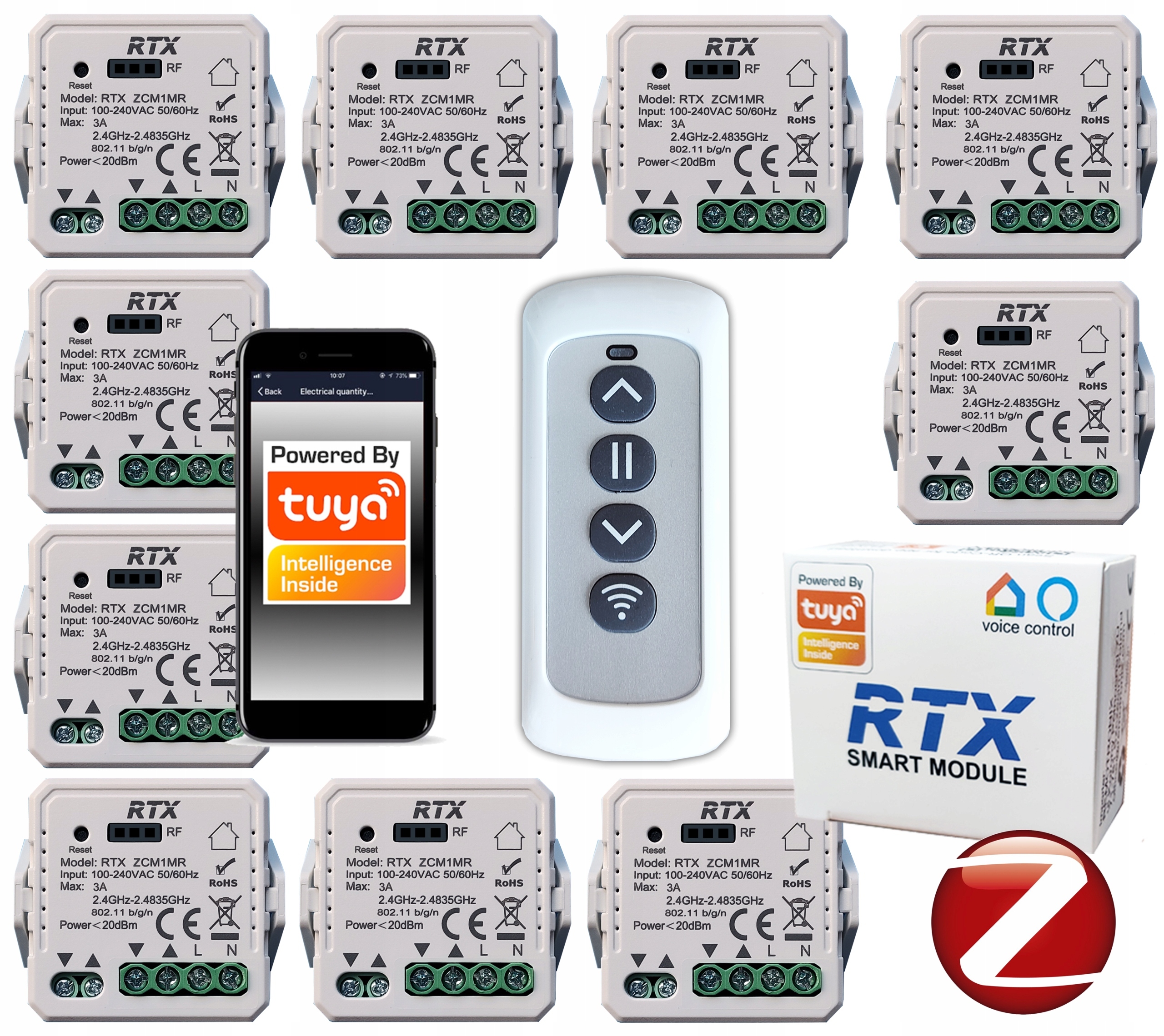 Zestaw 10x Sterownik Rolet TUYA Zigbee Pilot RFRCM GRATIS ...