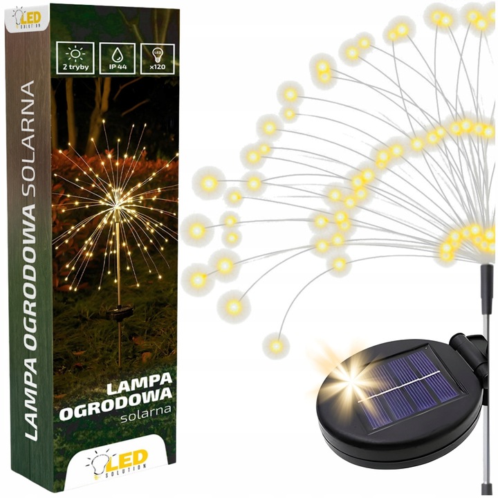 2x LAMPA SOLARNA OGRODOWA DMUCHAWIEC 50CM 120 LED ZEWNĘTRZNA OGRODU WBIJANA (lamp) • Cena ...