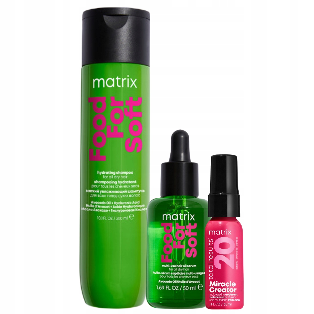 Matrix Food For Soft: nawilżający szampon, wygładzający olejek do ...
