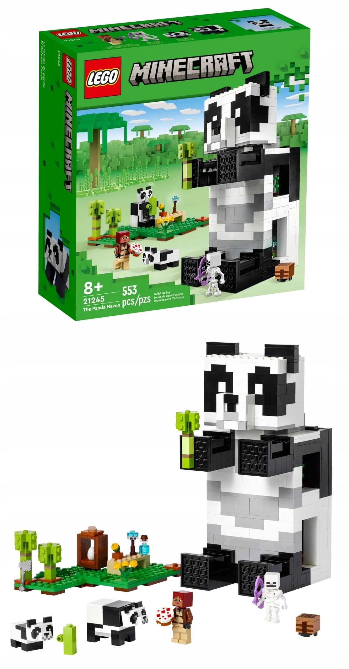 LEGO Minecraft 21245 Rezerwat pandy (5702017415802) • Cena, Opinie • Minecraft 13120700036 • Allegro
