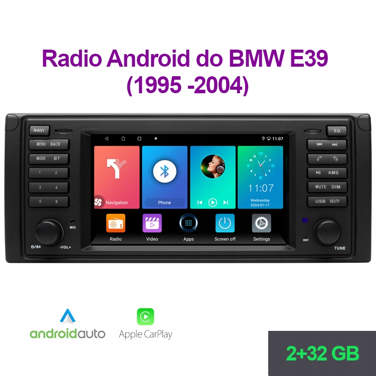 Radio Android BMW E39 / E38 / 2+32 GB Android Auto / Carplay / BT - Sklep, Opinie, Cena w Allegro