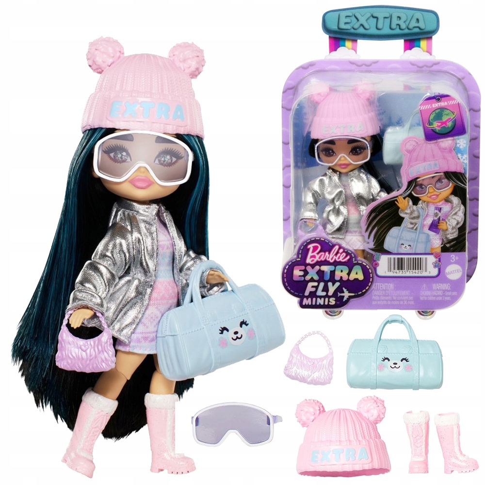Lalka Barbie Extra Fly Minis w zimowej stylizacji podróżniczka ZA5109 ... Lalka Barbie Extra Fly Minis w zimowej stylizacji podróżniczka ZA5109 ...
