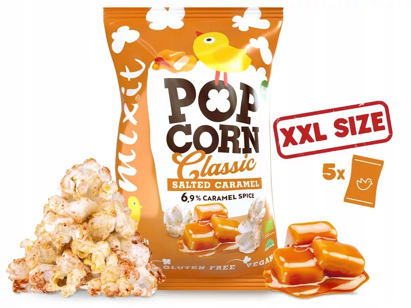 MIXIT Velký BIO popcorn SLANÝ KARAMEL 75 g za 70.00CZK - Allegro