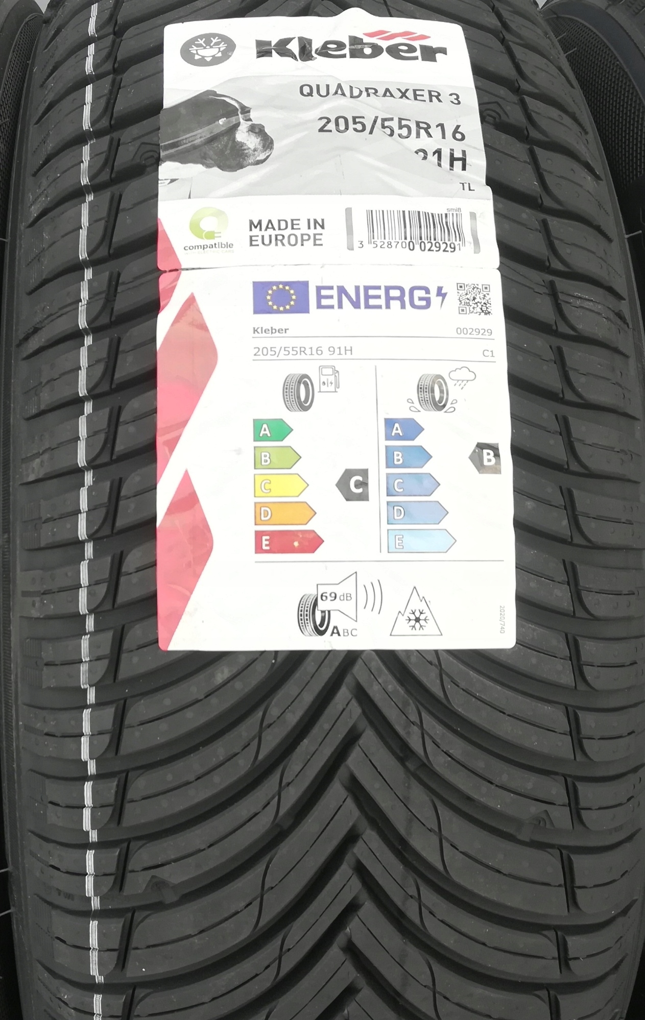 Opona całoroczna Kleber Quadraxer 3 205/55R16 91 H przyczepność na śniegu (3PMSF) 3528700029291 ...