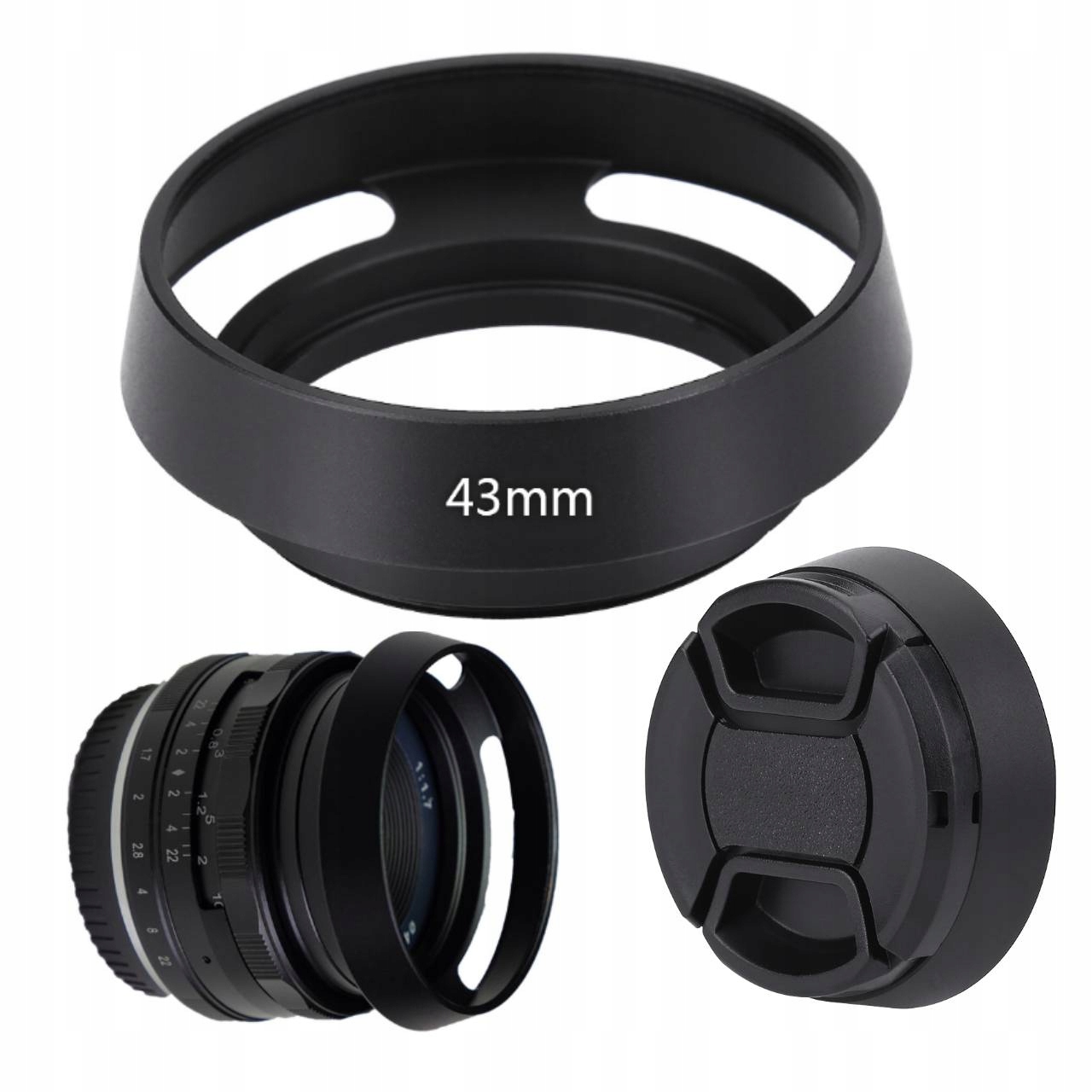 Čierna kovová slnečná clona 43 mm s - Allegro