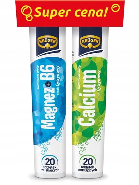Kruger Magnez B6 + Calcium tabletki musujące 20szt (5901716991475 ...