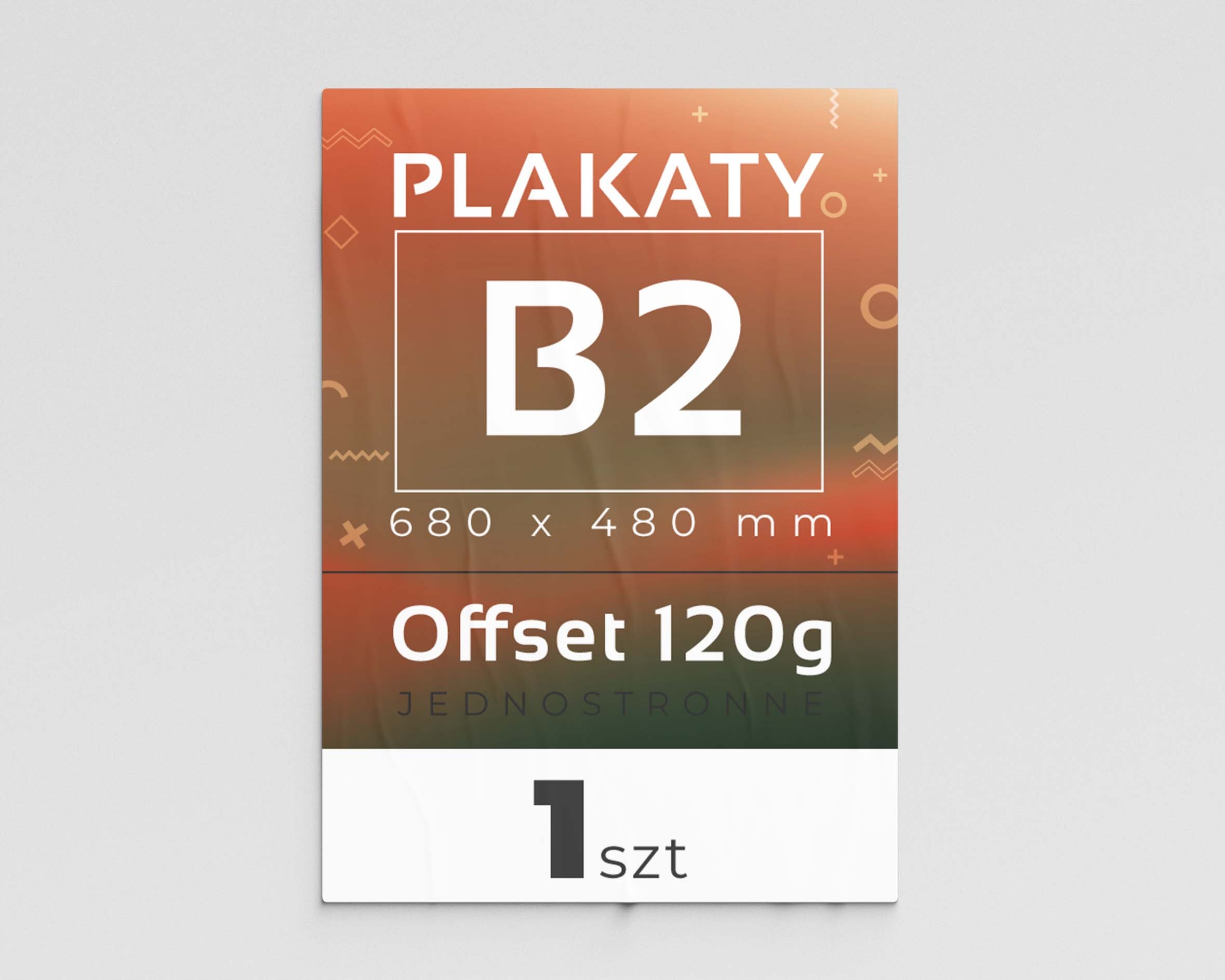 Plakat format B2 papier offset 120g jednostronne 1 szt druk kolor CMYK ...