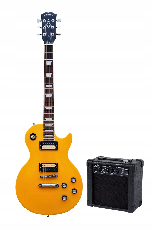 Elektrická gitara Arrow Riffster LP22 Pumpkin Peavey Backstage II za ...