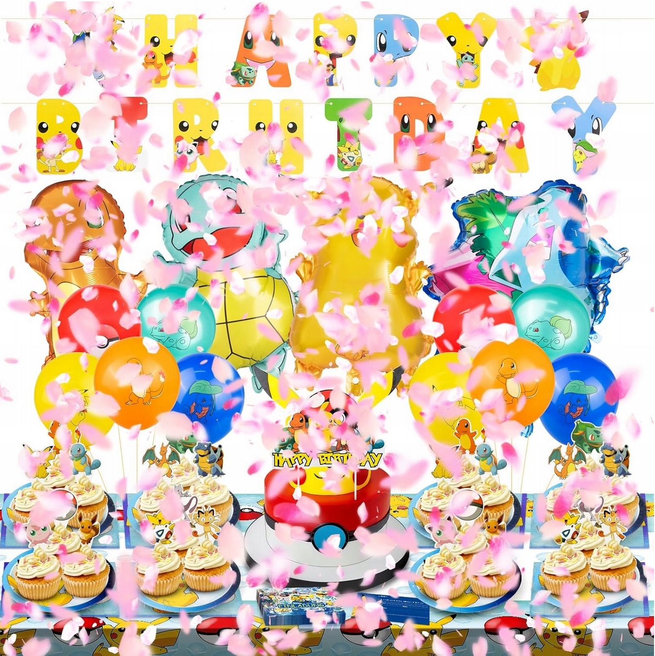 Születésnapi Lufi Dekorációs Szett: Girlandok, Tortadísz, Lufi Figurák ...