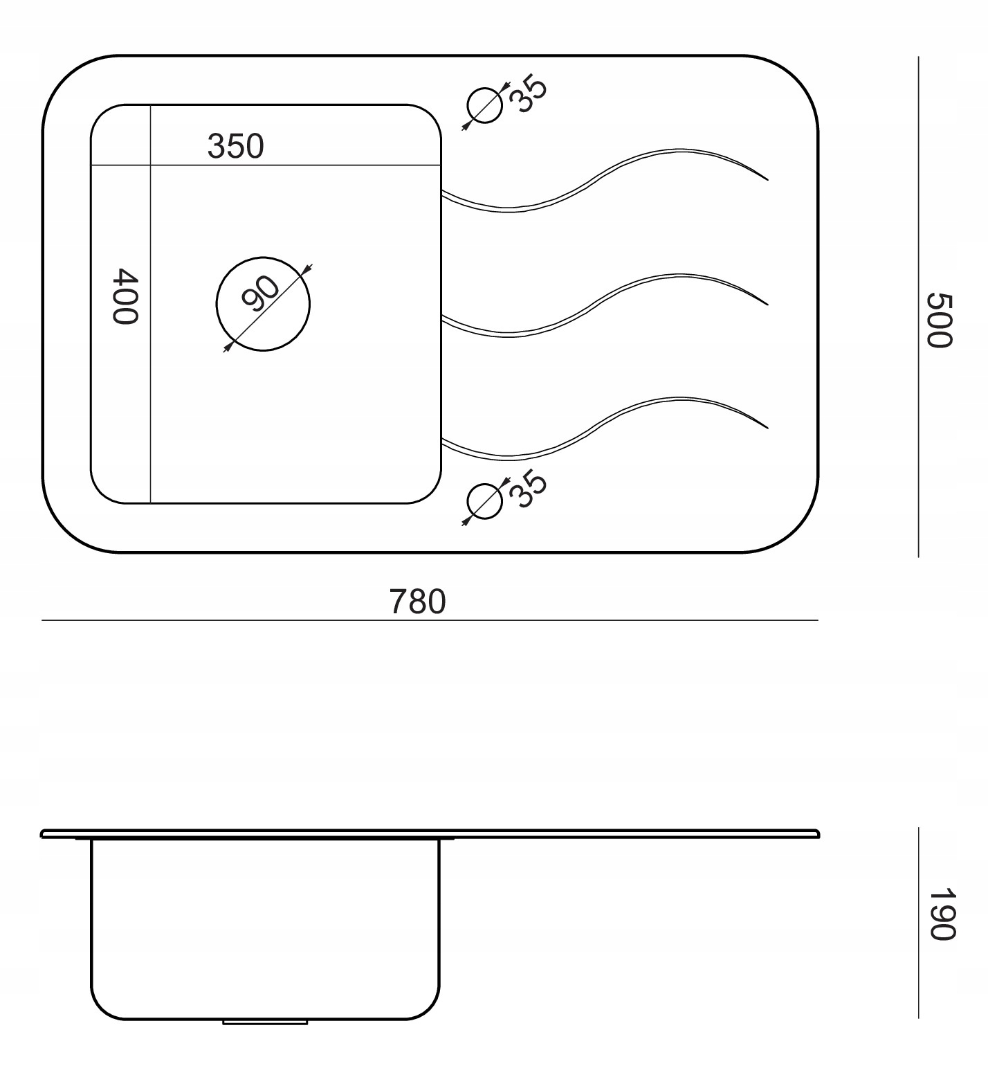 QUADRON Glen 211 HardQ komora stalowa PVD miedziana z czarnym blatem ...