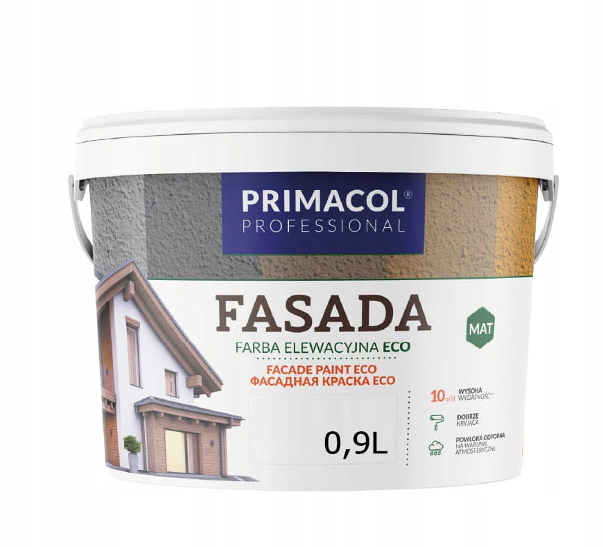 PRIMACOL FASADA ECO FARBA ELEWACYJNA FASADOWA 0,9L BIAŁY MAT ...