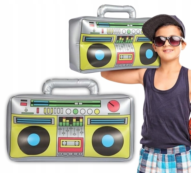 NAFUKOVACÍ MAGNETOFÓN BOOMBOX RÁDIO DISCO 80 FÚKAČ KARNEVAL 40X27CM ...