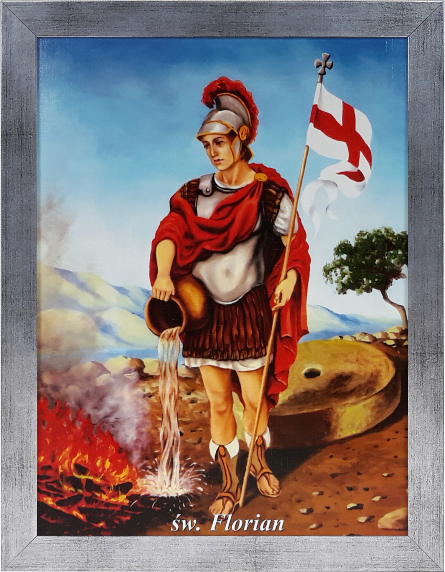 OBRAZ 45x35 ŚWIĘTY FLORIAN SREBRNA RAMA • Cena, Opinie • Obrazy ...