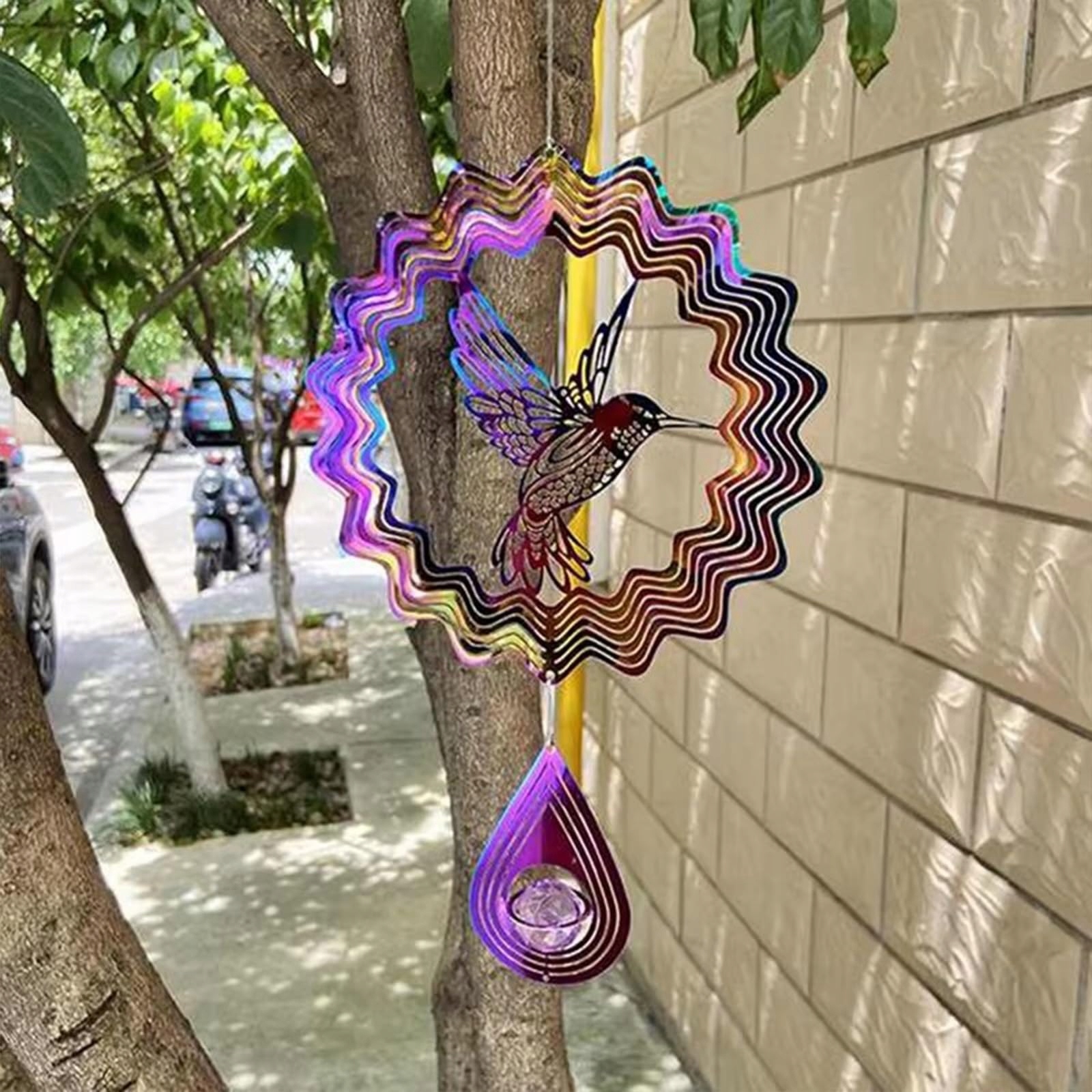3D Metal Wind Spinner Hummingbird, Gradient Color Wiszące łapacze ...