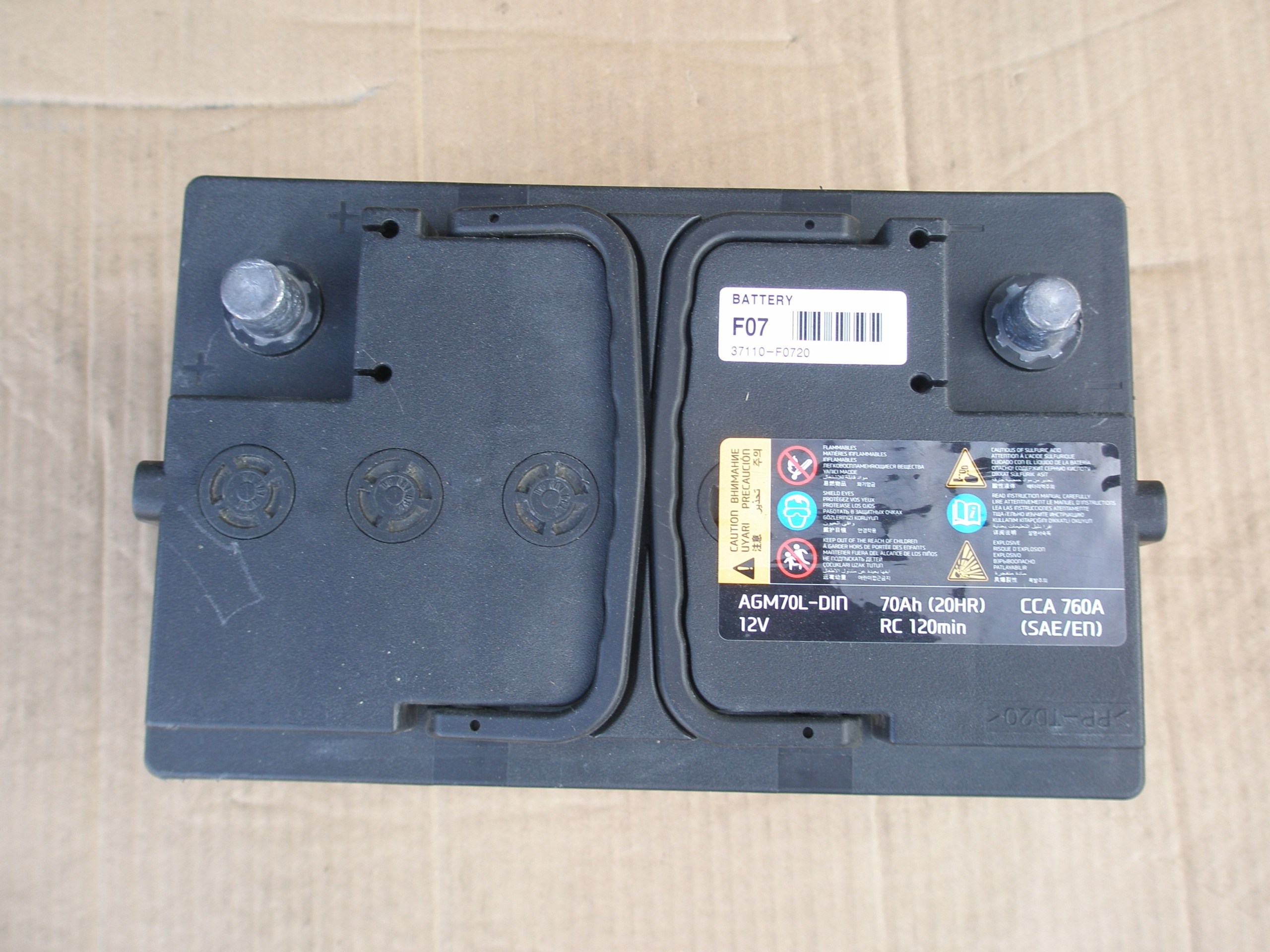 Akumulator Bateria Rocket AGM 12V 70Ah 760A Hyundai Kia Oryginał Start ...