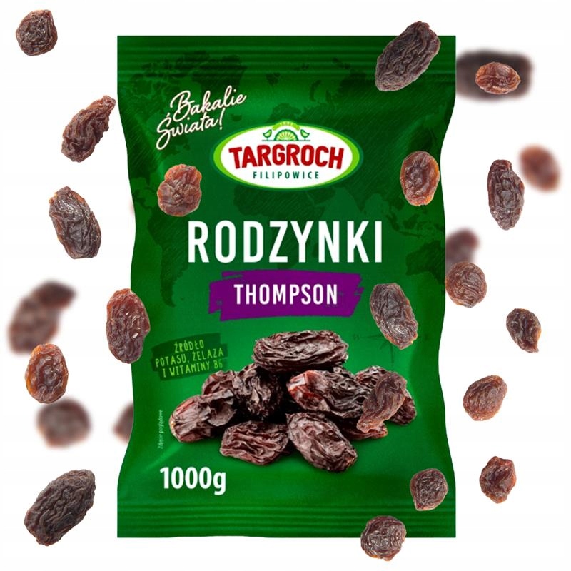 Rodzynki suszone duże jumbo rodzynka Thompson bez konserwantów Targroch ...
