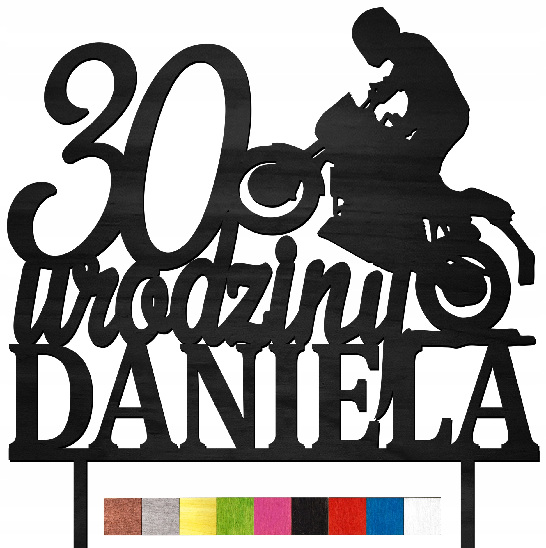 URODZINOWY TOPPER NA TORT MOTOR OZDOBA CYFRA 14669771871 - Allegro.pl