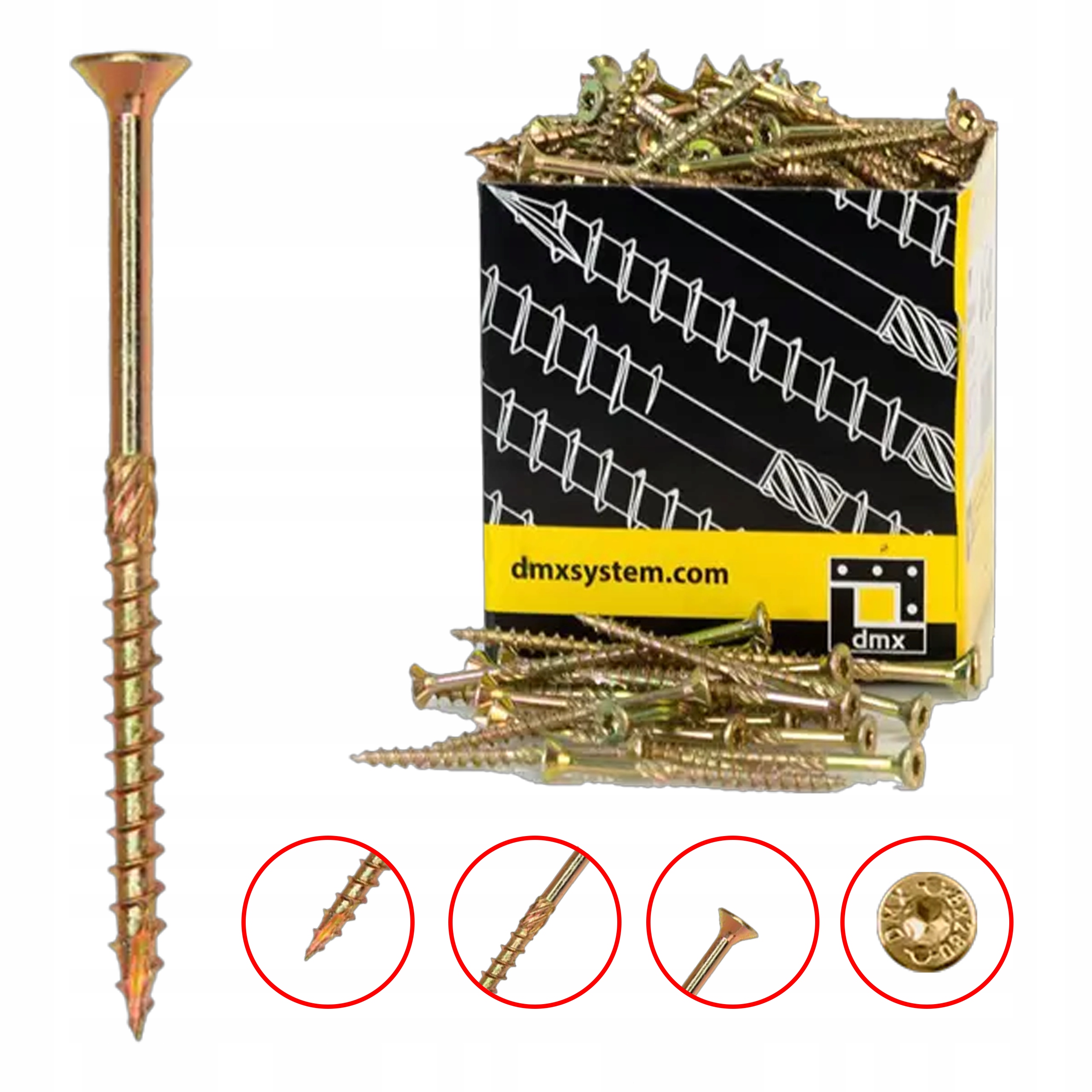 WKRĘTY CIESIELSKIE STOŻKOWE DO DREWNA TORX DOMAX CS 5x50 mm - 200 SZTUK (5907708162618) • Cena ...