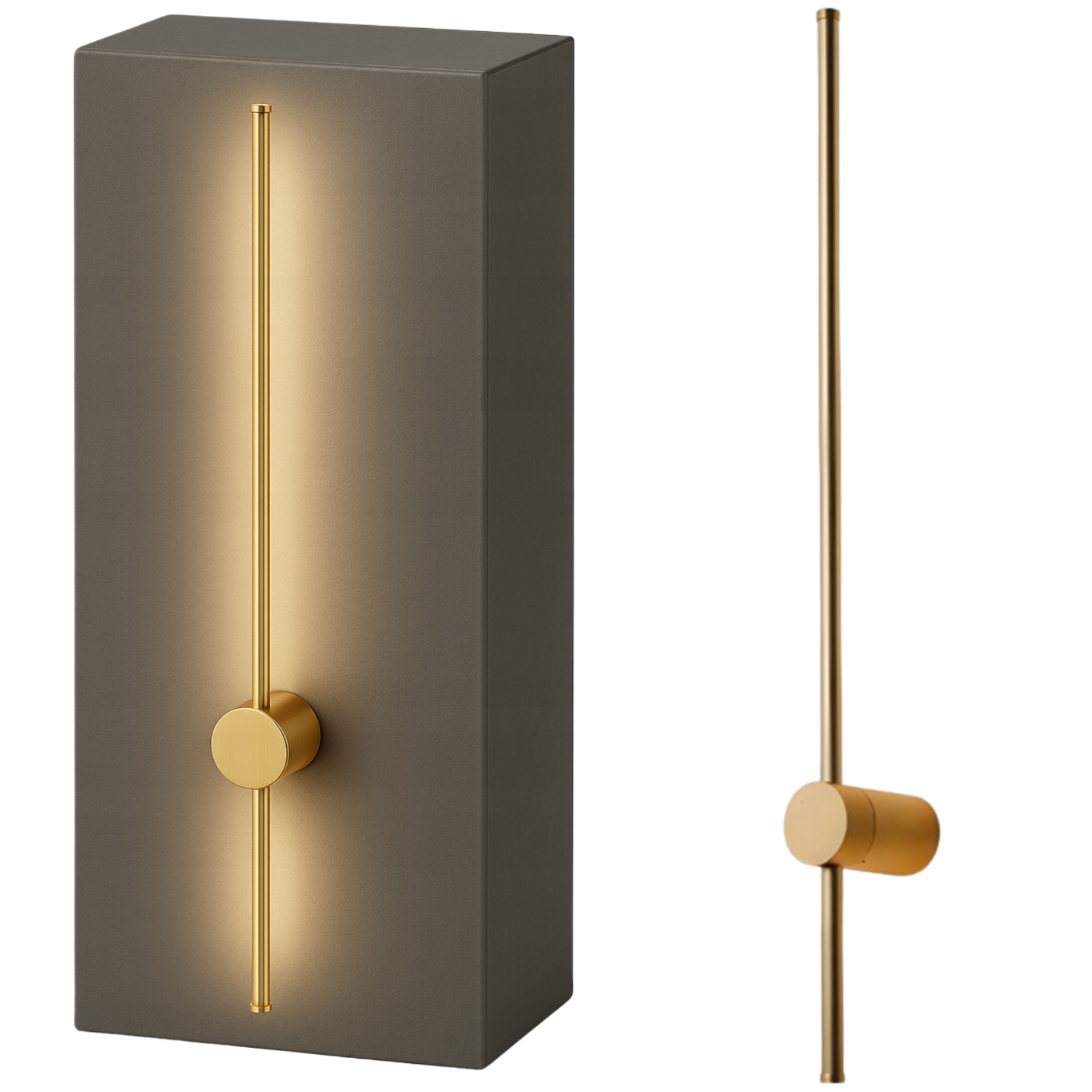 KINKIET LED ŚCIENNY LAMPA WEWNĘTRZNA 100CM B.NEUTRALNA 12W METAL ZŁOTA ...