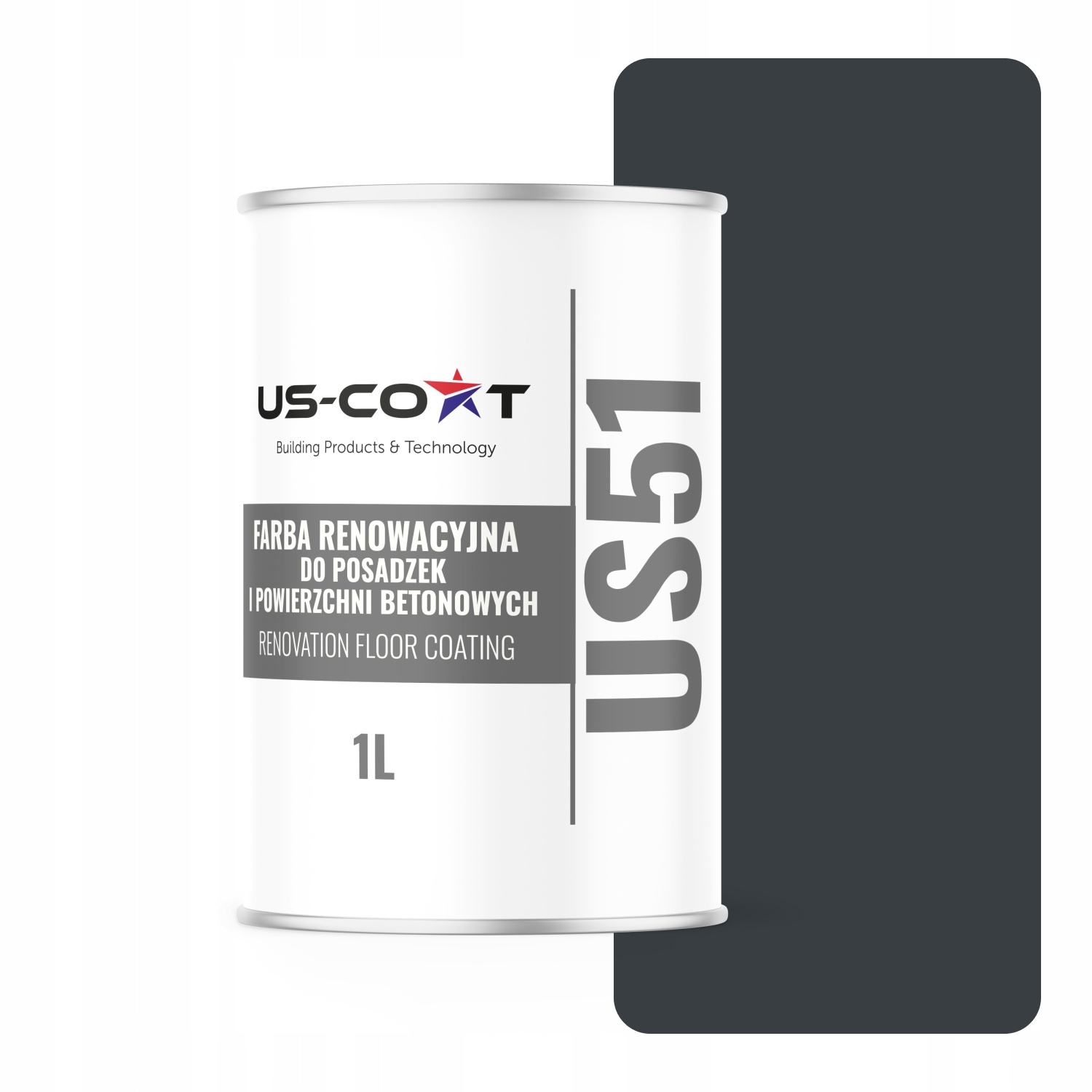 Farba akrylowa do betonu US-Coat 1 l RAL7016 MAT DO MALOWANIA ...