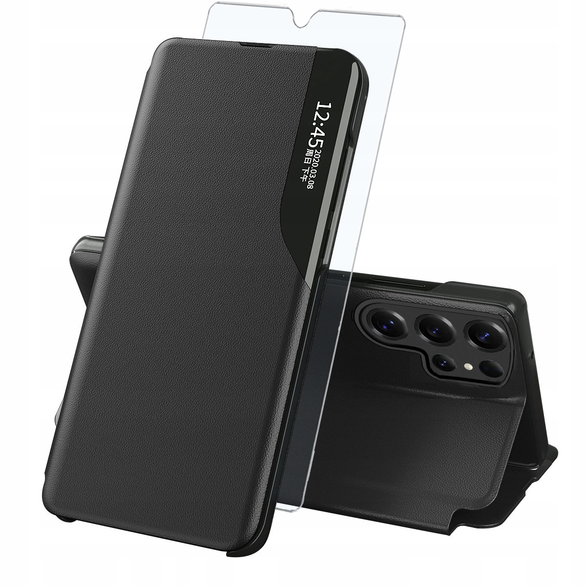 Etui SMART VIEW ECO LEATHER +SZKŁO Z CZYTNIKIEM do Samsung GALAXY S25 ...