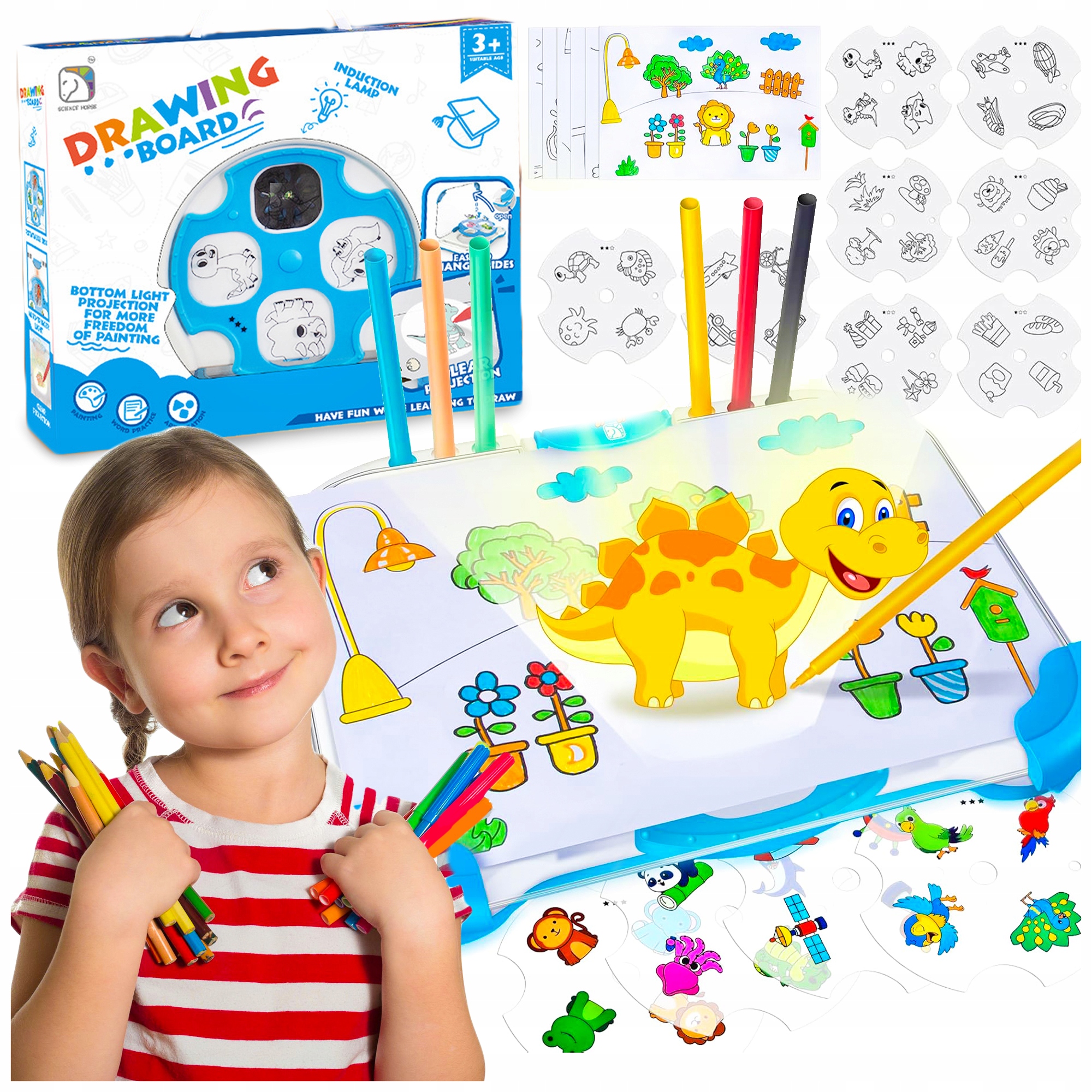 Tablica do rysowania podświetlana z projektorem LED dla dzieci ...