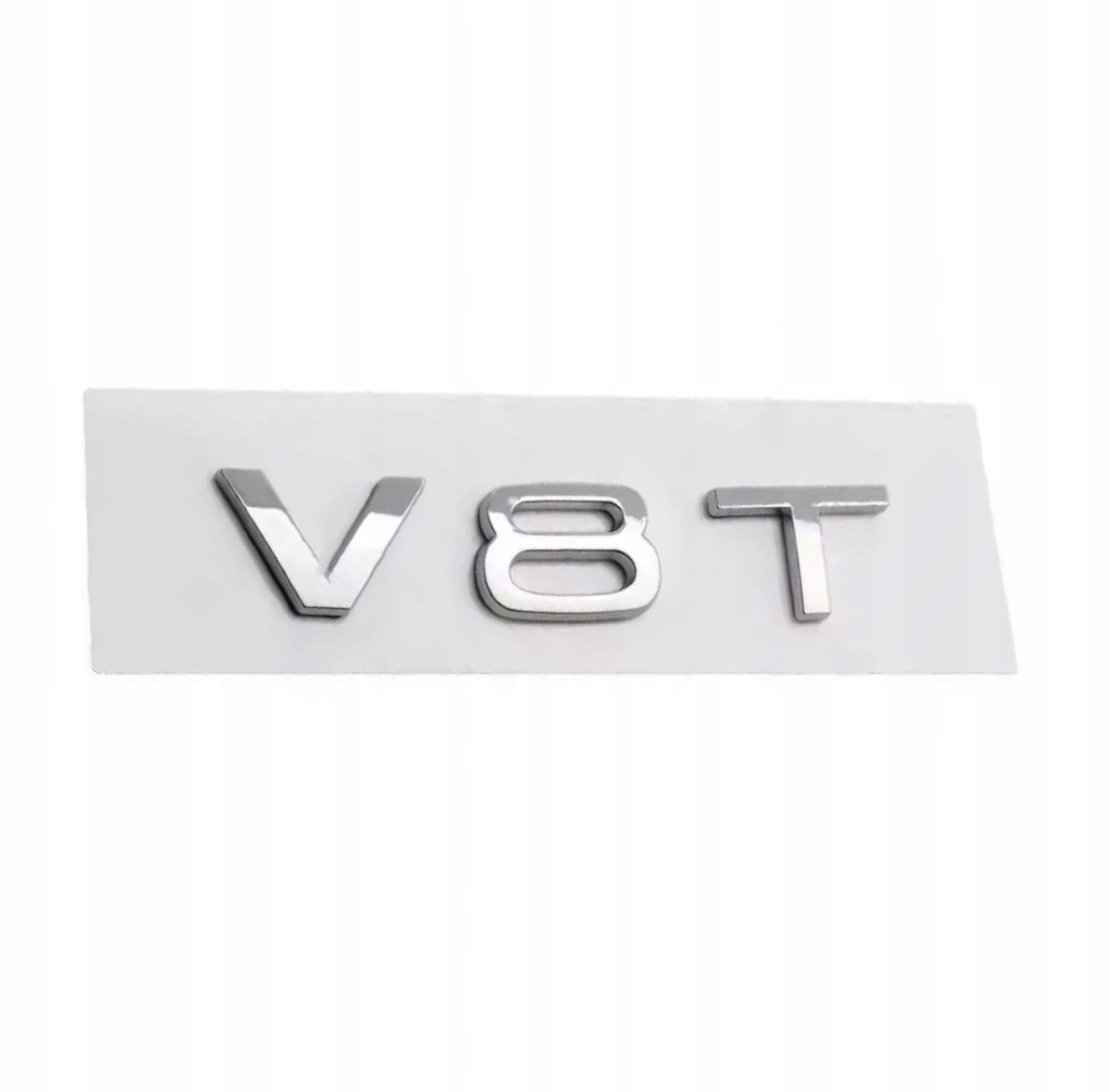 EMBLEMAT na błotnik V8T znaczek logo AUDI srebrny 8,6x2cm PREMIUM ...