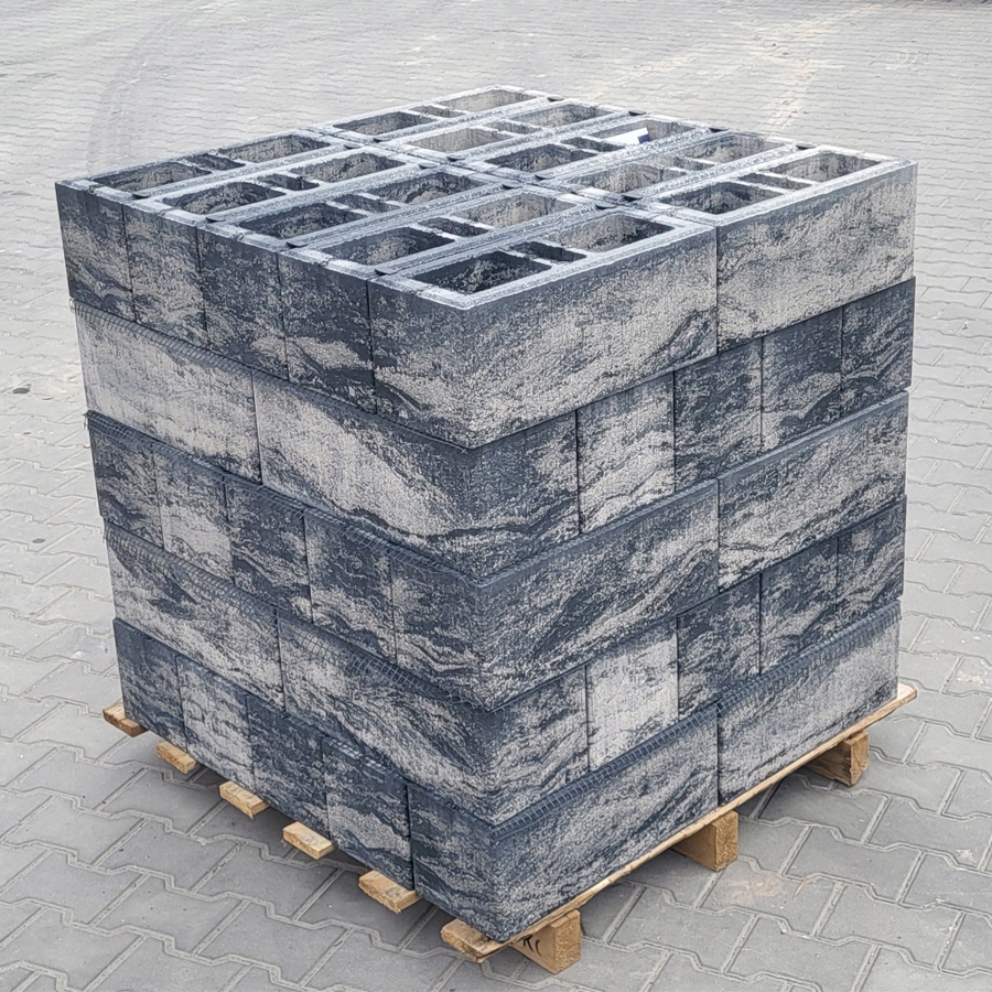 Pustak ogrodzeniowy KONEKT GRA 50x20x20 Pustaki Ogrodzenie Słupek Mur ...