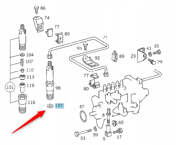 PODKŁADKA WTRYSKIWACZA MERCEDES w202 w210 ORYGINAŁ A601 017 0060 za 16 ...