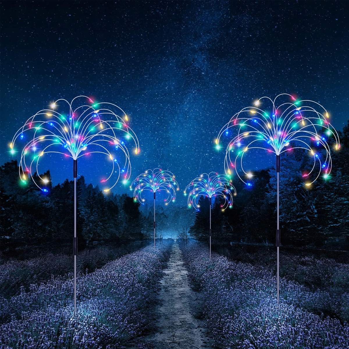 4x KOLOROWA LAMPA SOLARNA OGRODOWA 120 LED DMUCHAWIEC SOLAR LAMPKI SOLARNE (6974186692578 ...