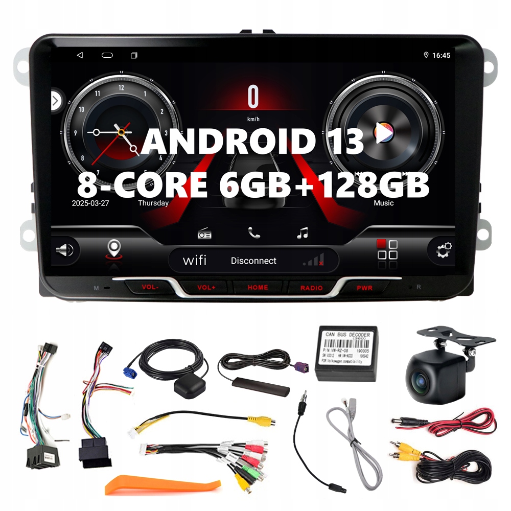 AUTORÁDIO S ANDROID 13 VW PASSAT B6 B7 CC 2008-2018 CARPLAY ANDROID AUTO 6G/128GB za 304.55EUR ...