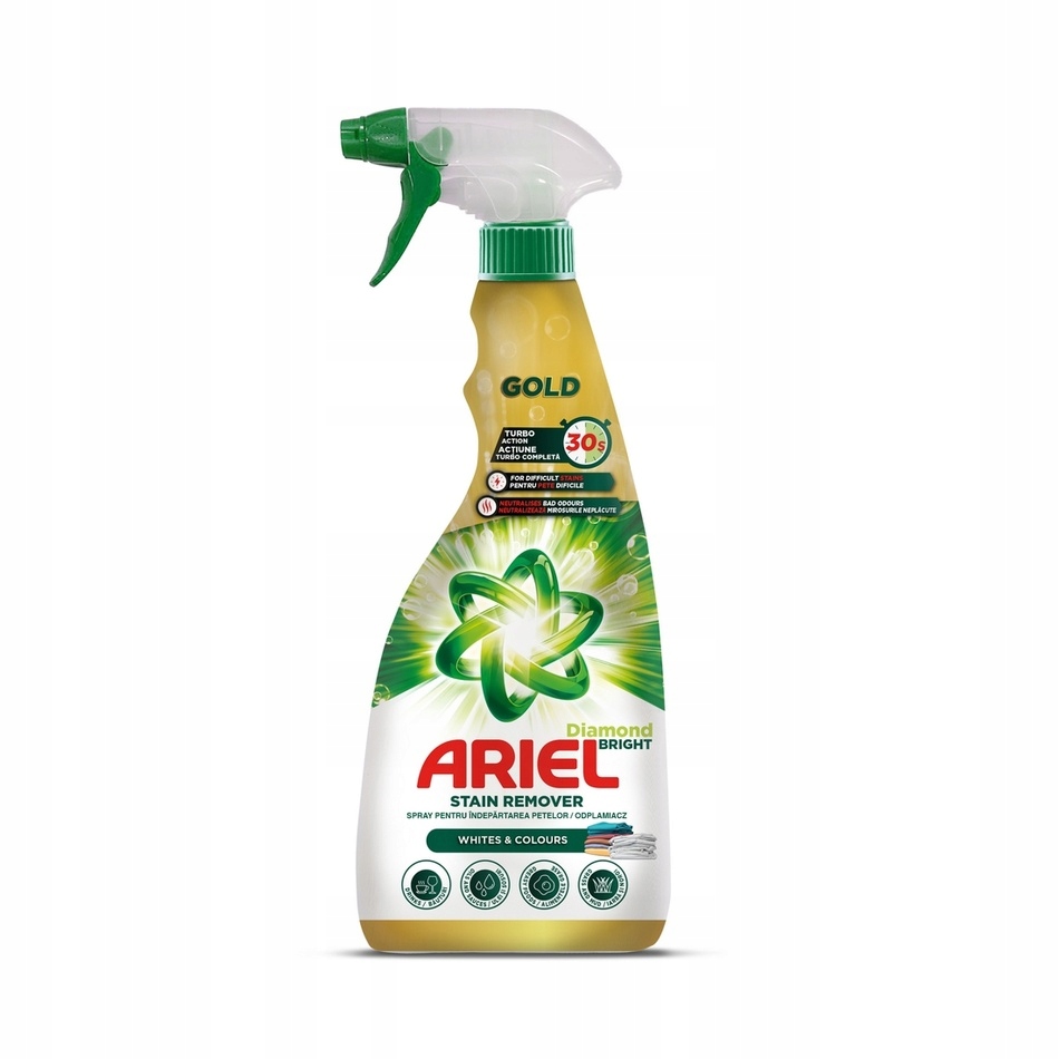 2x ARIEL ODPLAMIACZ SPRAY UNIWERSAL GOLD NA TRWAŁE PLAMY i KOLORY 750ml ...
