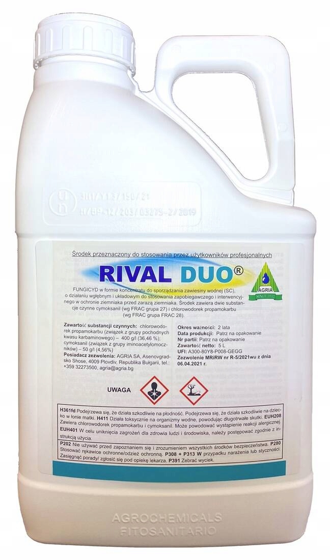 RIVAL DUO 5L FUNGICYD ZIEMNIAK ZARAZA ZIEMNIAKA (5901157071477) • Cena ...