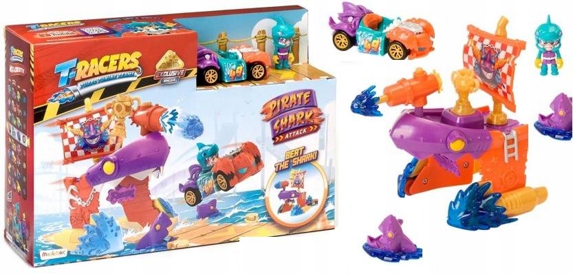 T-RACERS ZESTAW PIRATE SHARK ATTACK WYRZUTNIA AUTO (8431618018583 ...