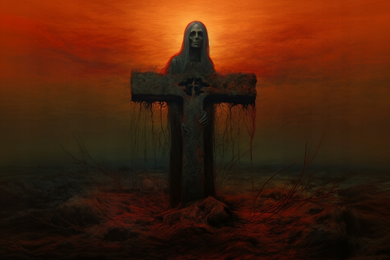 Zdzisław Beksiński Style Surrealizm Obraz Krzyż • Cena, Opinie • Obrazy ...