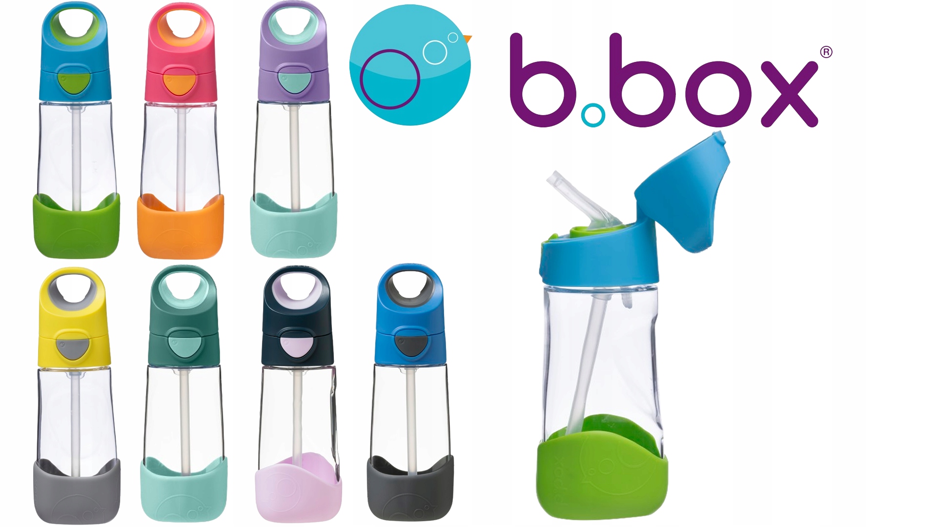 Bidon tritanowy ze słomką 450 ml B.Box 7 KOLORÓW Bbox 15676466362 - Allegro.pl