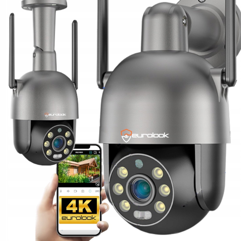 Zewnętrzna Kamera Do Monitoringu WiFi IP 8MP 4K ICSee Alarm Czujnik ...