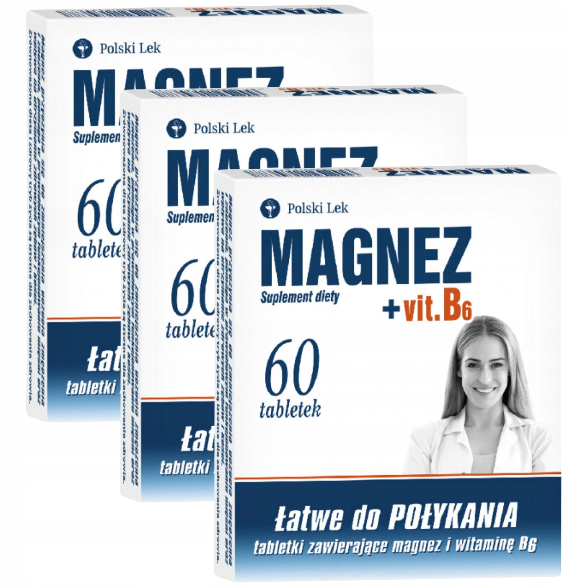 Magnez + Vitamina B6 60 tabletek Polski Lek (5902891174677) • Cena, Opinie • Preparaty ...
