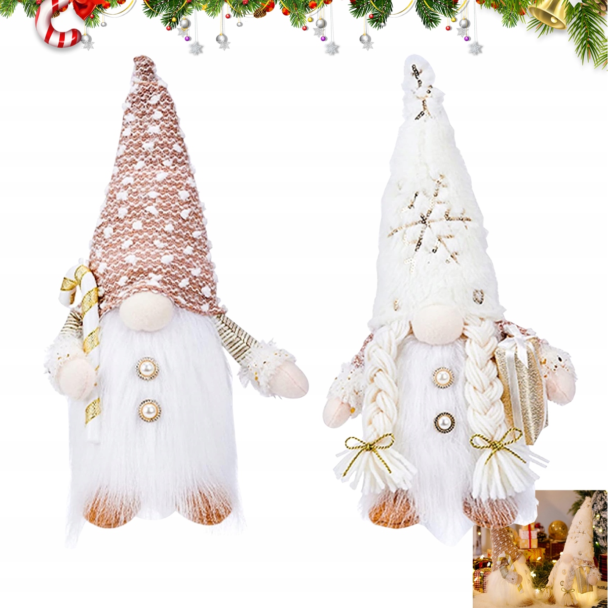 TRPASLÍK GNÓM VÁNOČNÍ SKŘÍTEK Mikuláš *LED* SVÍTÍCÍ- VÁNOCE x2 ...