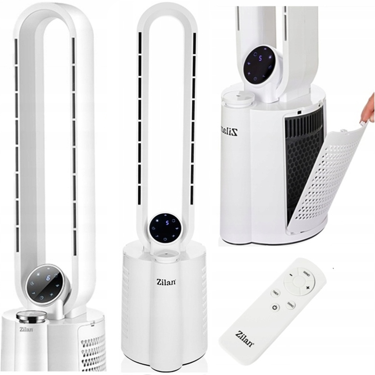 Wentylator kolumnowy Zilan BEZŁOPATKOWY BLADELESS biały (8682744811115 ...